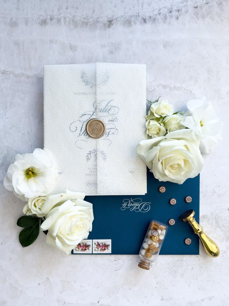 Blue Elegance - Love Me Do Wedding Invitation
